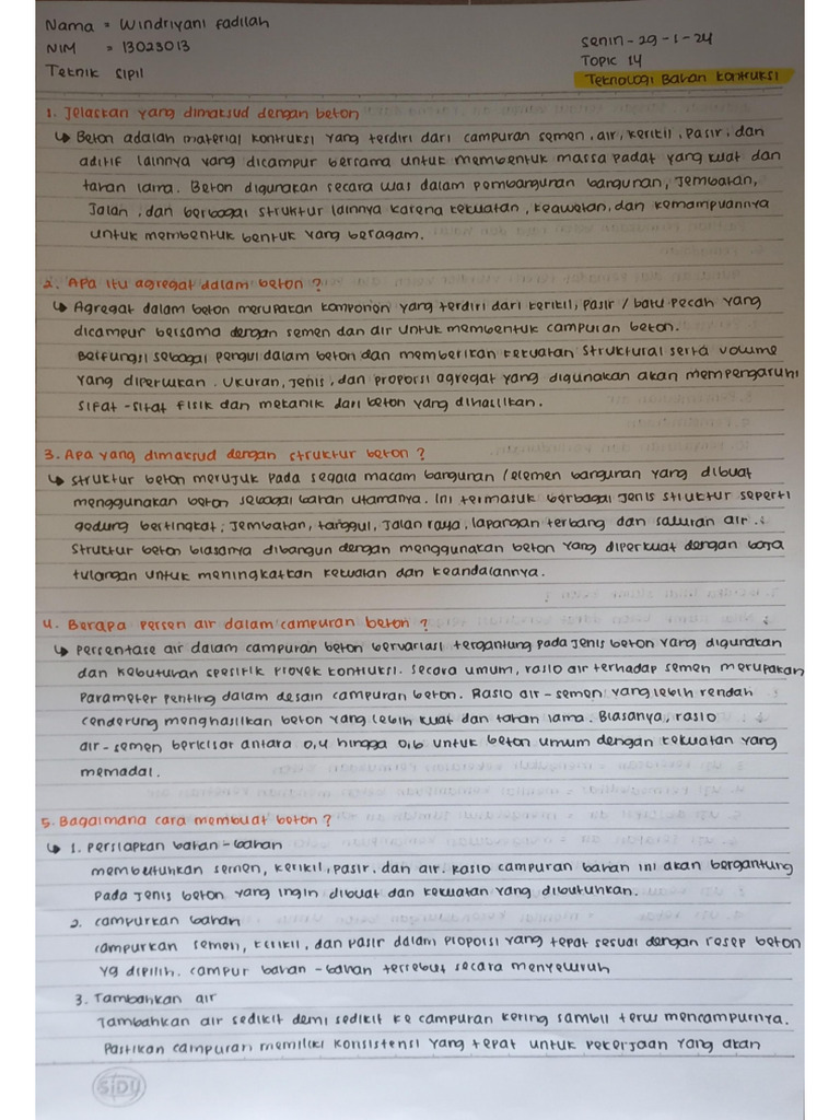 Windriyani-13023013 (Teknologi Bahan Kontruksi-Tugas 14) | PDF
