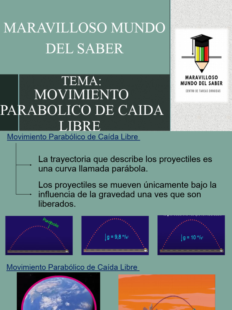 Movimiento Parabolico de Caida Libre (1) | PDF | Física | Mecanica clasica