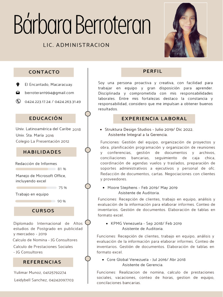 CV Barbara Berroteran 2024 | PDF | Finanzas y dinero