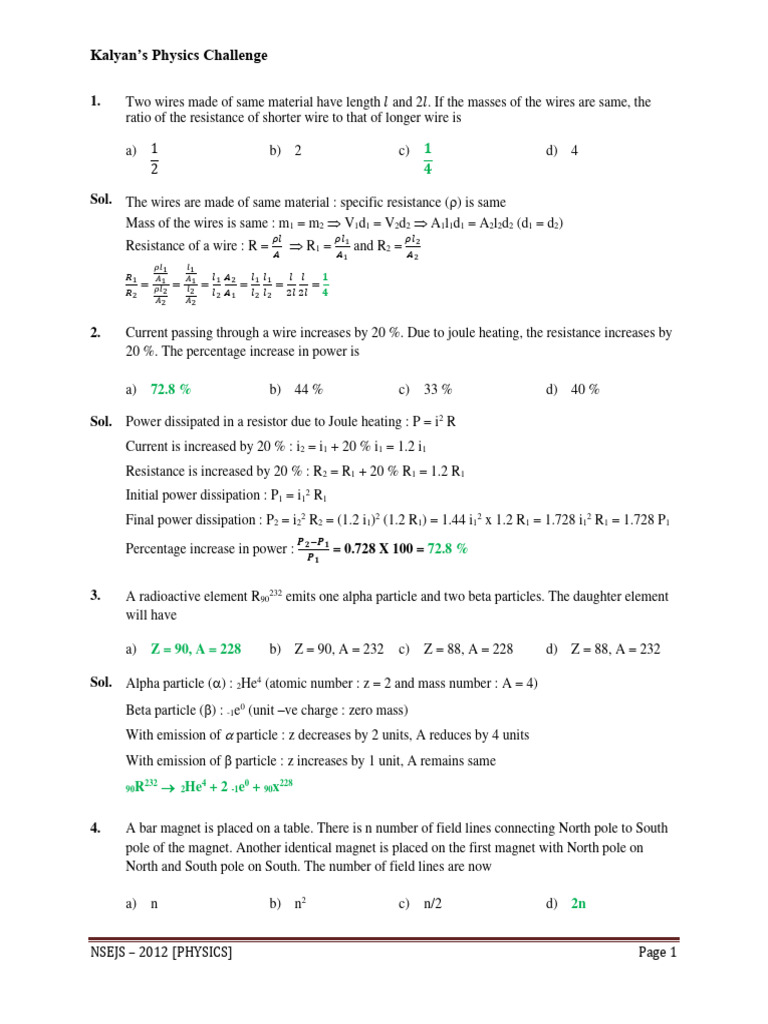 Nsejs 2012 Solution | PDF | Waves | Force