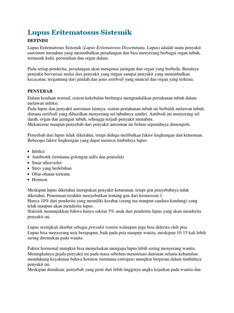 Lupus Eritematosus Sistemik | PDF