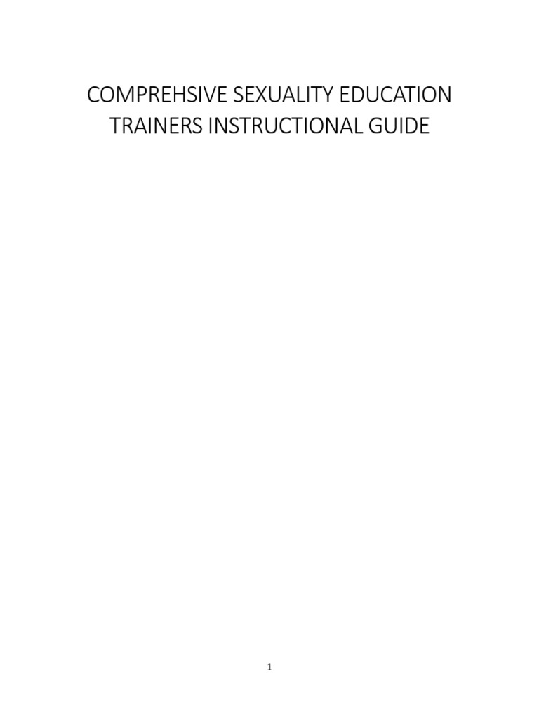 Comprehensive Sexuality Education Teachers Instructional Guide Updated ...