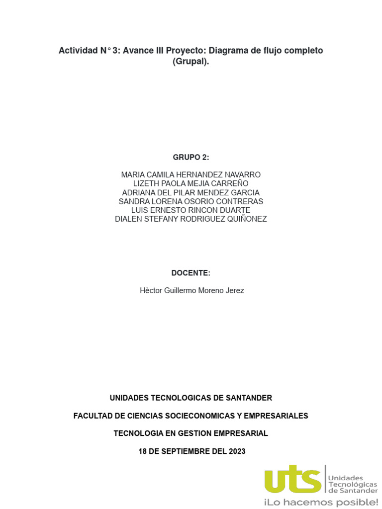 Actividad #3 Avance III Proyecto Diagrama de Flujo Completo | PDF