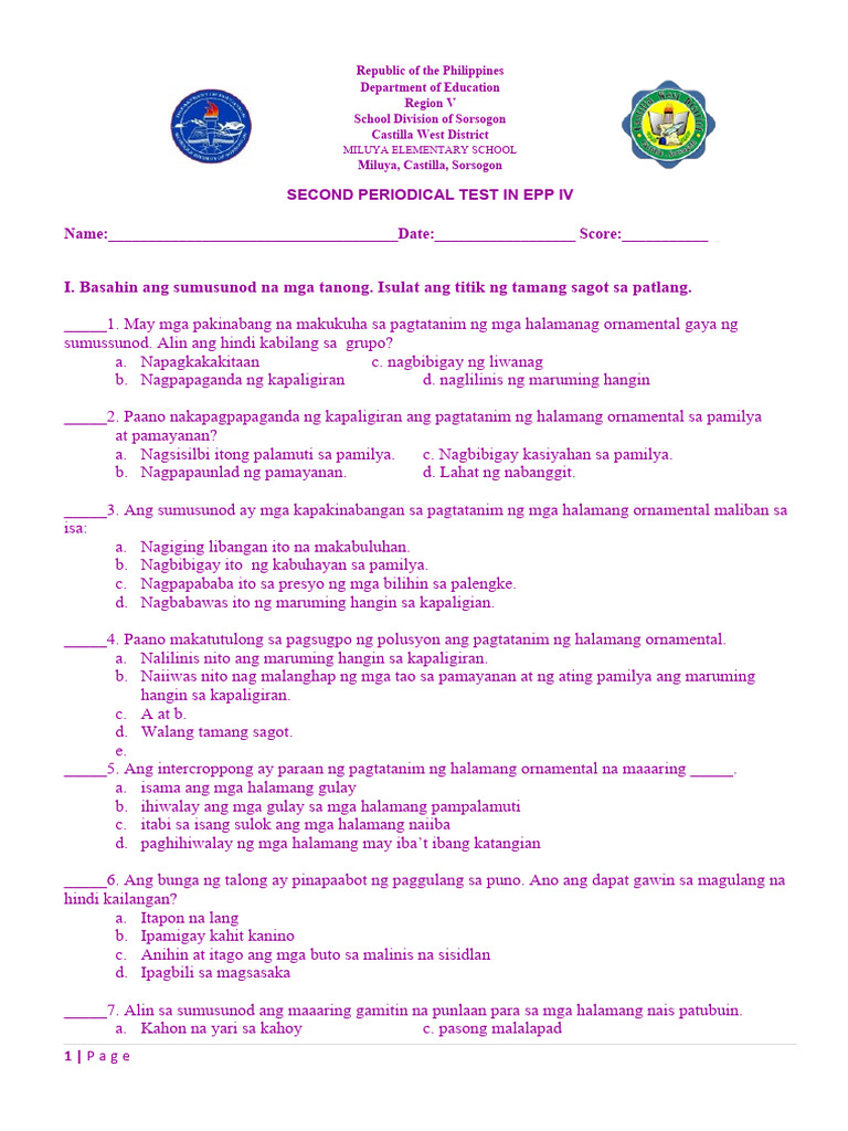 PT - Epp 4 - Q2 | PDF