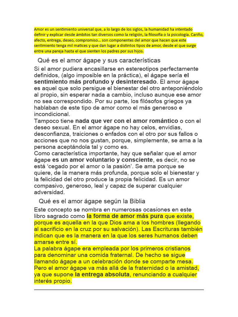 Amor Agape y Filial | PDF | Amor | Fe