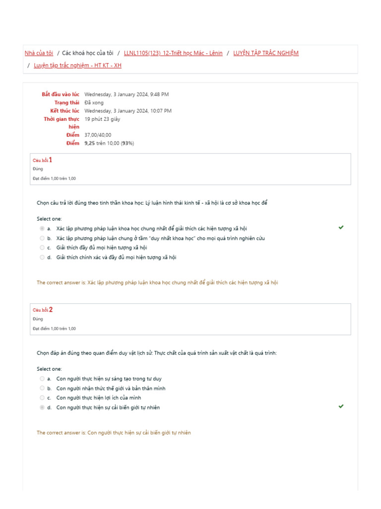 Triết học - Luyện tập trắc nghiệm - HT KT - XH | PDF