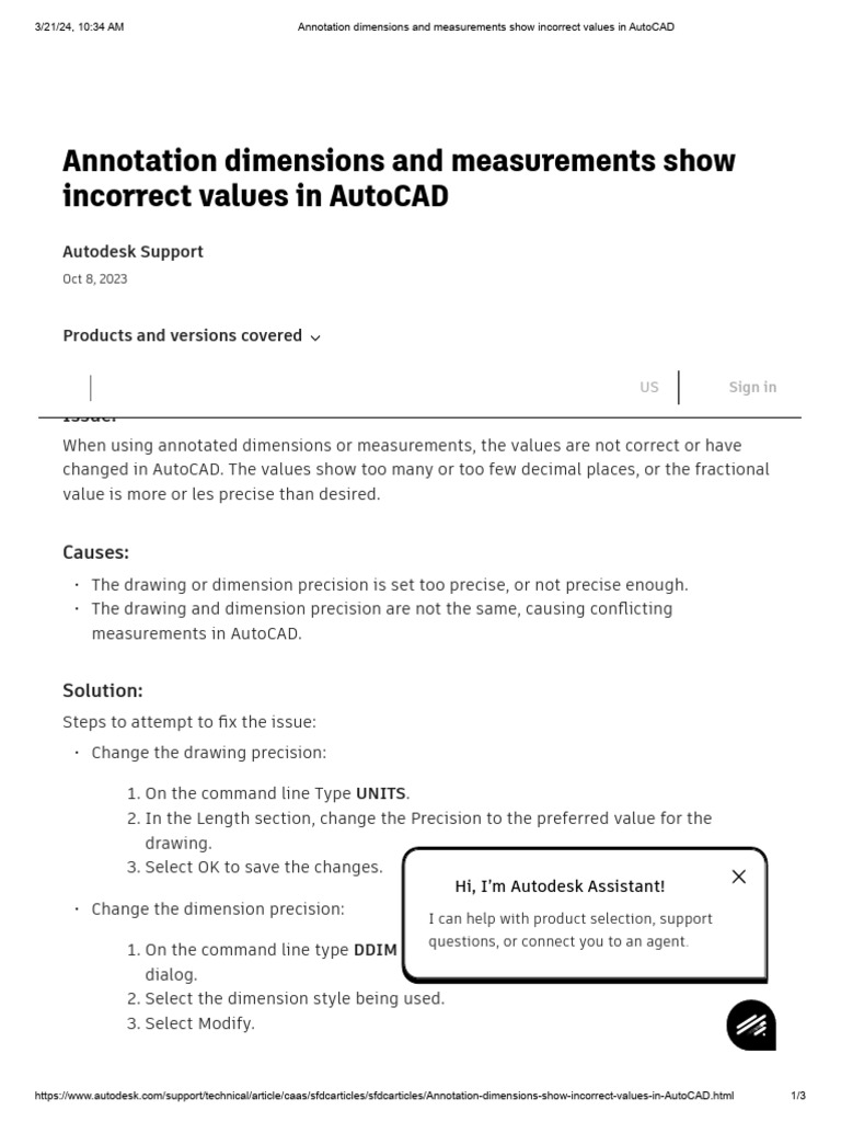 Annotation Dimensions and Measurements Show Incorrect Values in AutoCAD ...