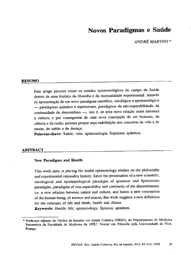 Novos Paradigmas e Saúde | PDF