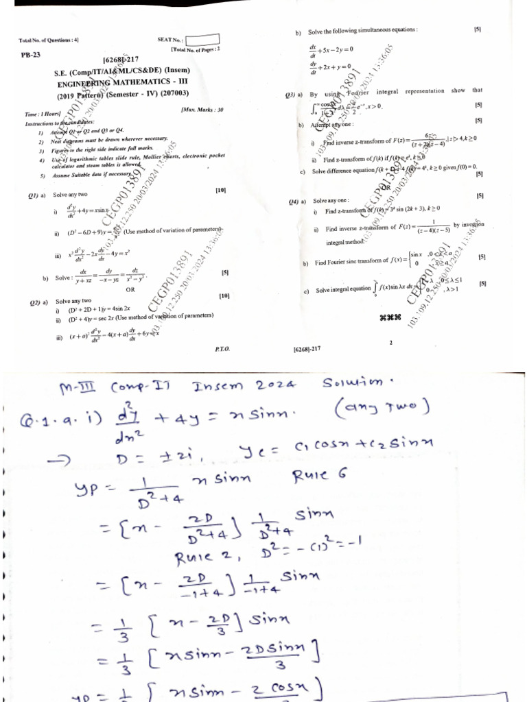 M-Iii Comp It M-Iii Insem 24 Solution | PDF