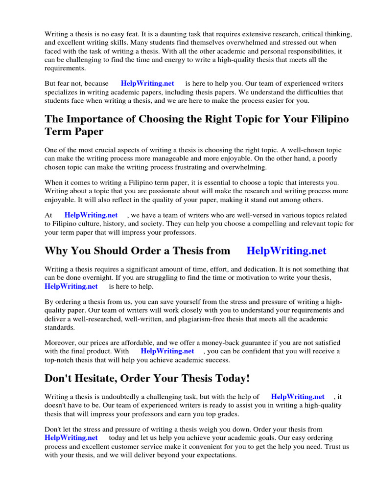 Term Paper Topics Filipino | PDF | Tagalog Language | Apa Style