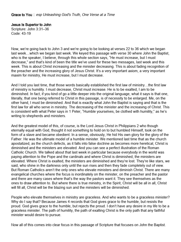 Jesus-Is-Superior-to-John | PDF | John The Baptist | God The Father