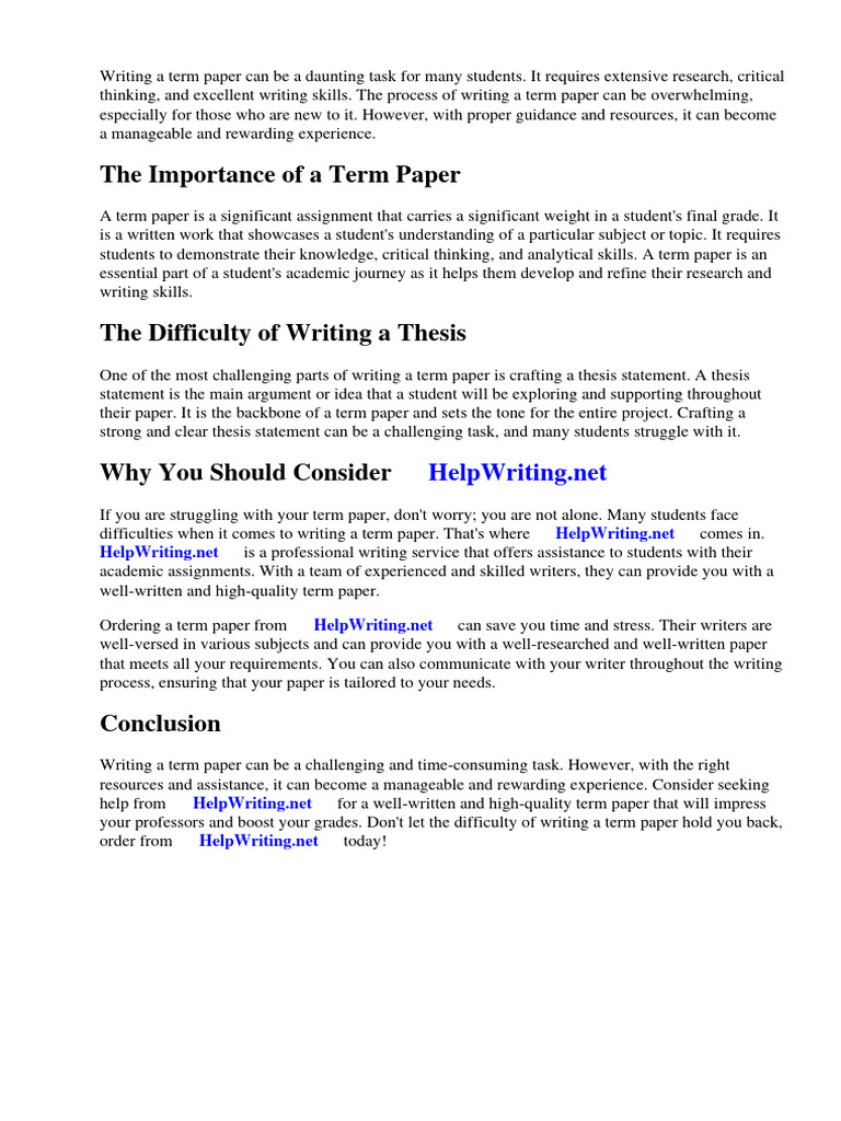 Introduction To Term Paper | PDF | Motivation | Motivational