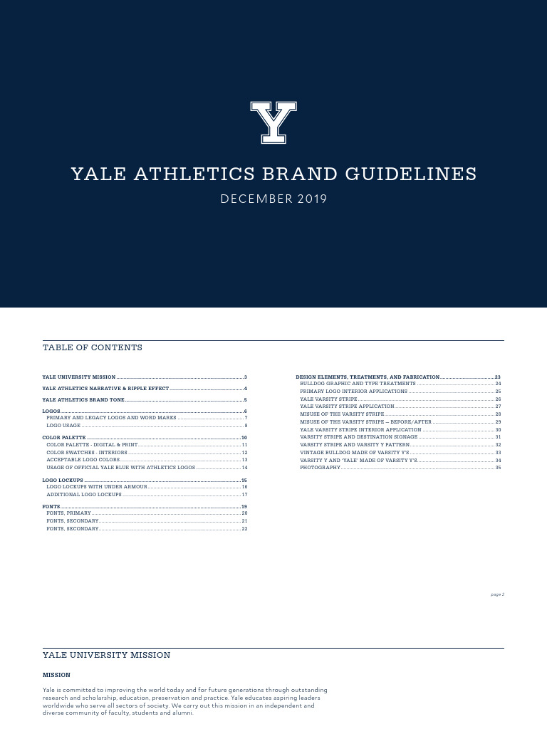 Yale Athletics 2019 | PDF | Typefaces | Logos