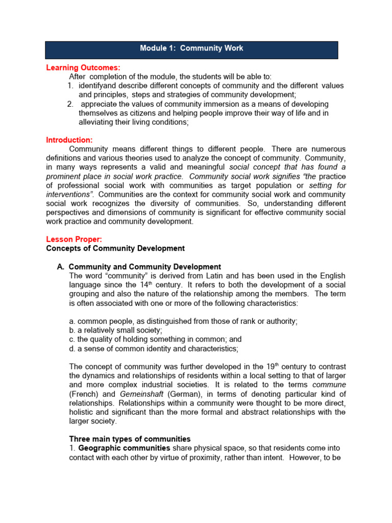 NSTP CWTS Module 1 2023 2024 | PDF | Community | Concept