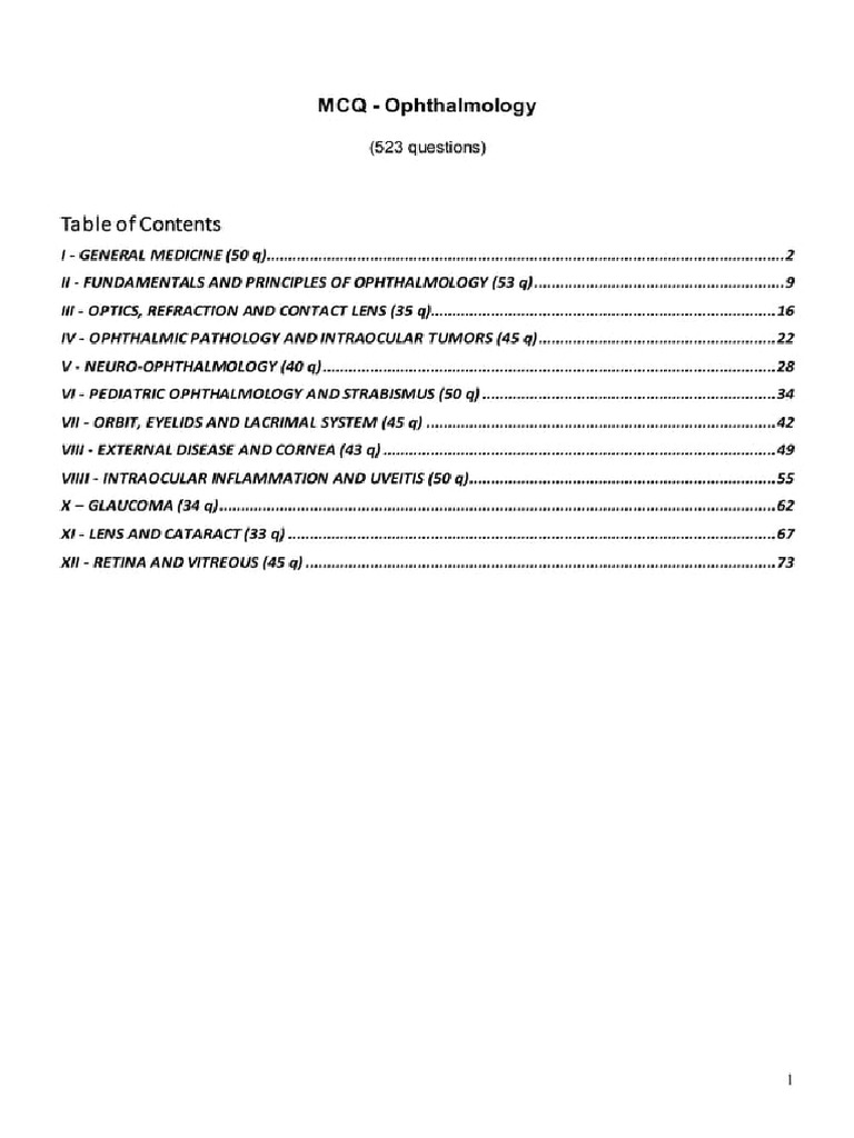 eye mcqs book | PDF