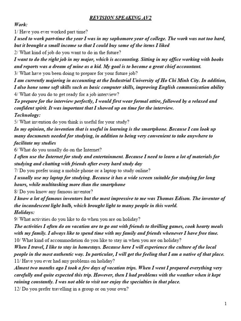 Revision Final Test Speaking Av2 | PDF | Brand | Internet