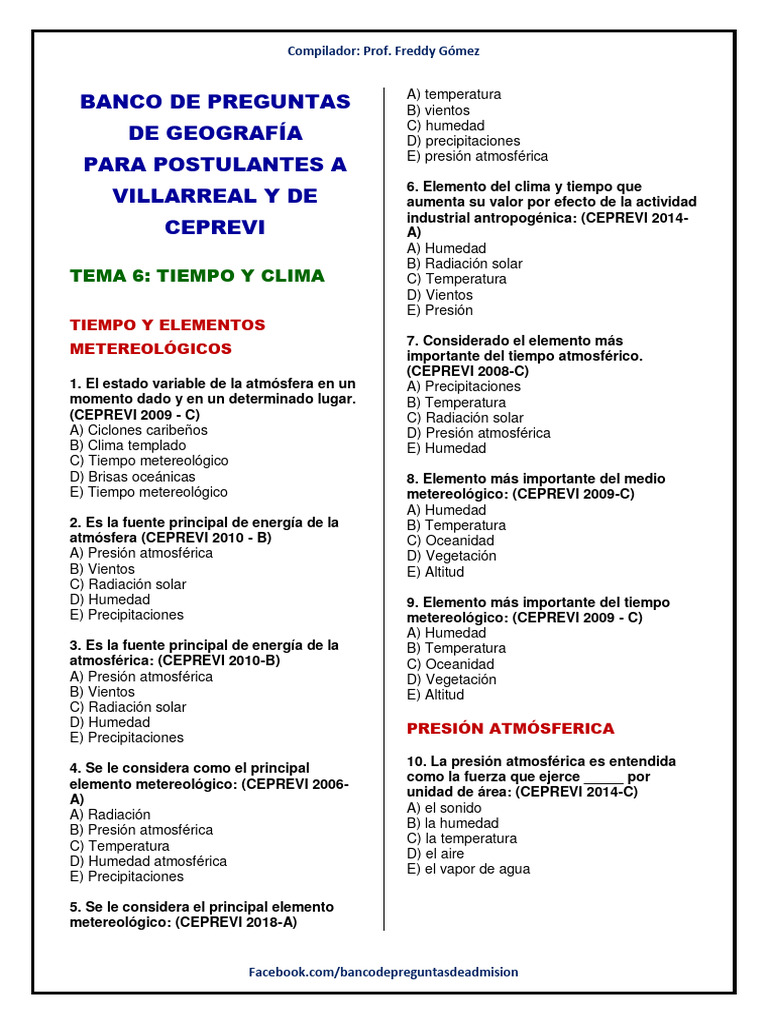 Geografía 6 Tiempo y Clima | PDF | Herida | Monzón
