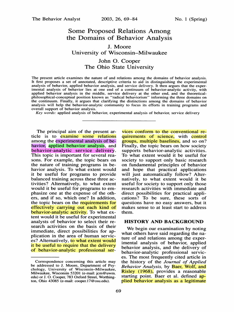 Relations in Behavior Analysis Domains | PDF | Behaviorism | Knowledge
