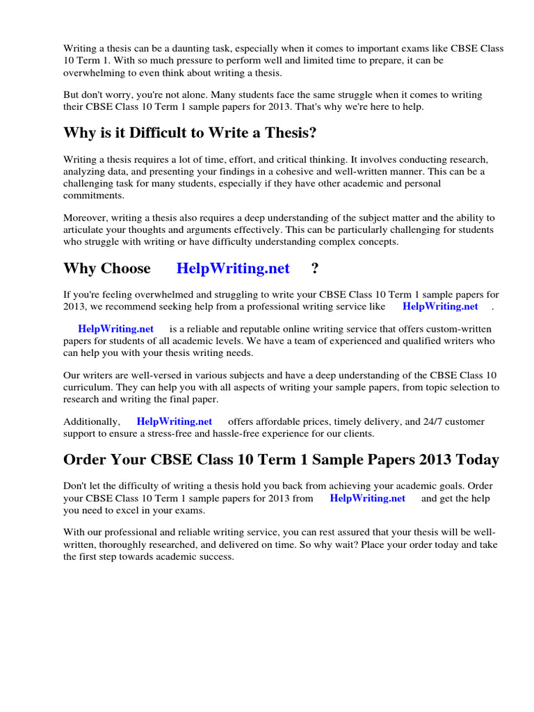 Cbse Class 10 Term 1 Sample Papers 2013 | PDF | Science