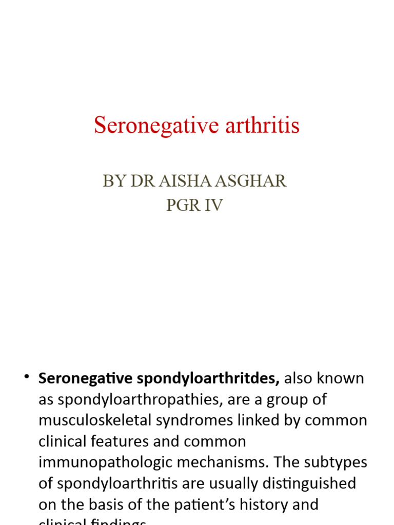 Seronegative Arthritis | PDF | Vertebral Column | Pelvis