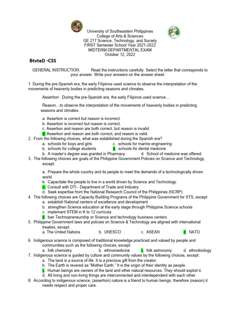 Midterm Review STS | PDF | Medicine | Hypothesis