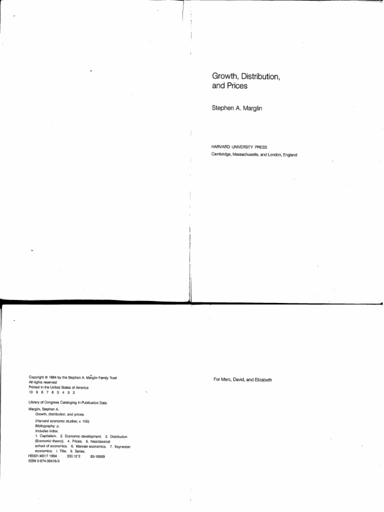Marglin - Growth Distribution and Prices | PDF