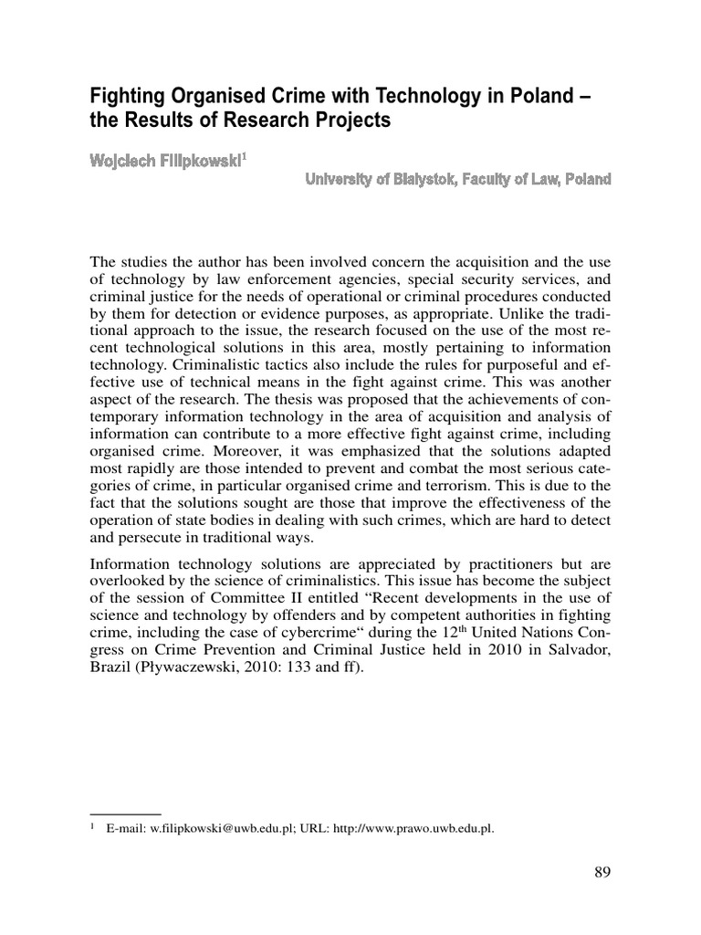 Tech Innovations in Poland's Crime Fighting | PDF | Data | Intelligence ...