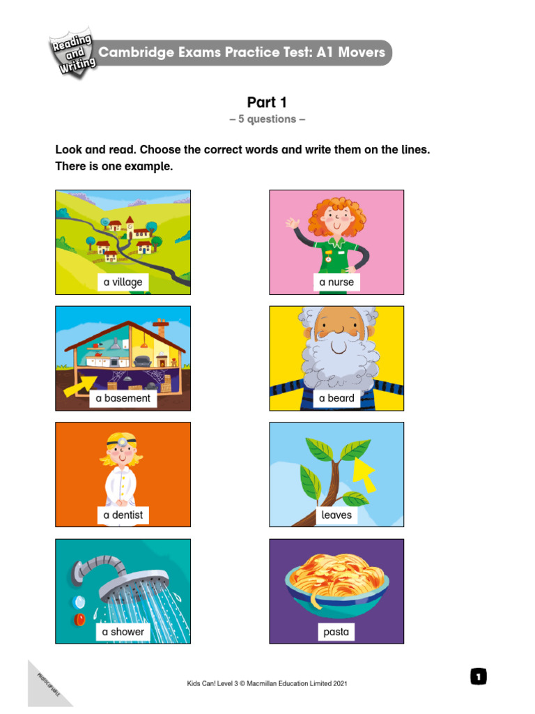 A1 Movers Practice Test Materials | PDF