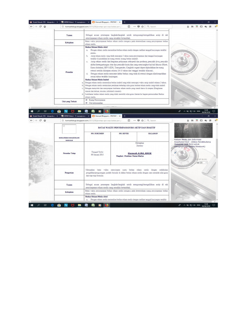 Contoh Sop Retensi RM | PDF