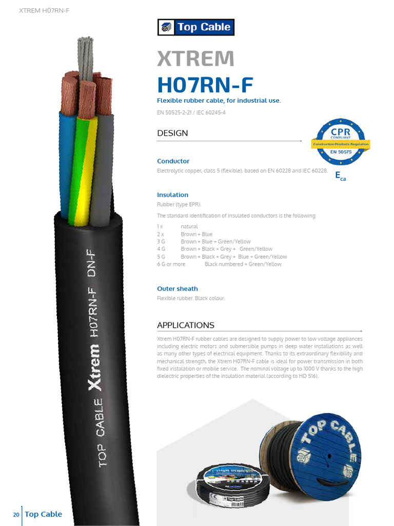 Xtrem H07RN-F Specs | PDF | Insulator (Electricity) | Electrical ...