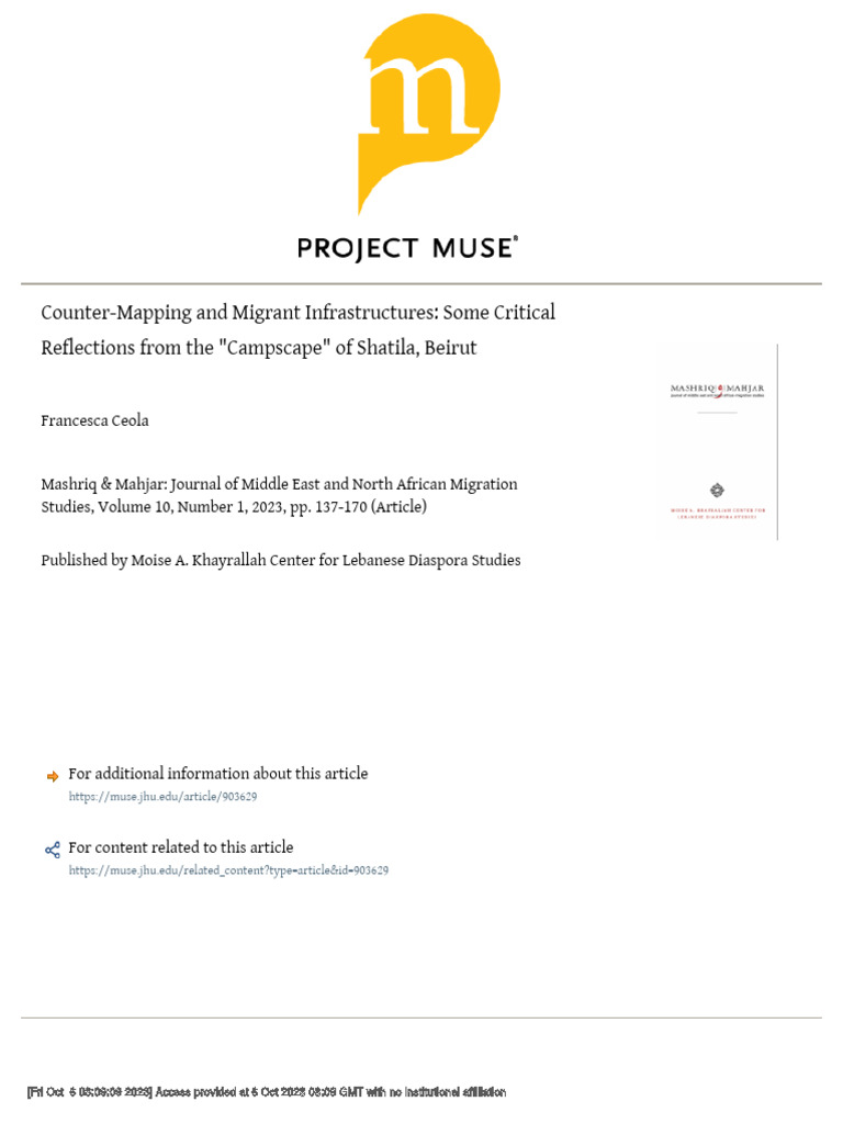 Counter mapping Shatila refugee camp | PDF | Palestinian Refugees | Cartography