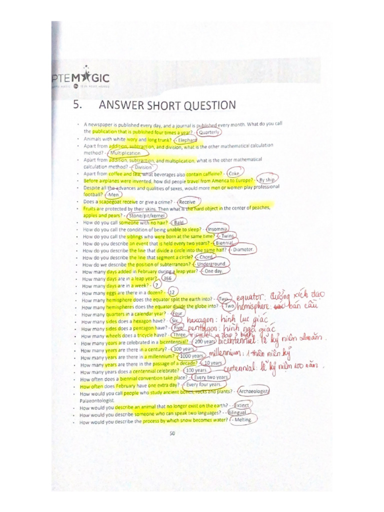 Answer Short Question | PDF