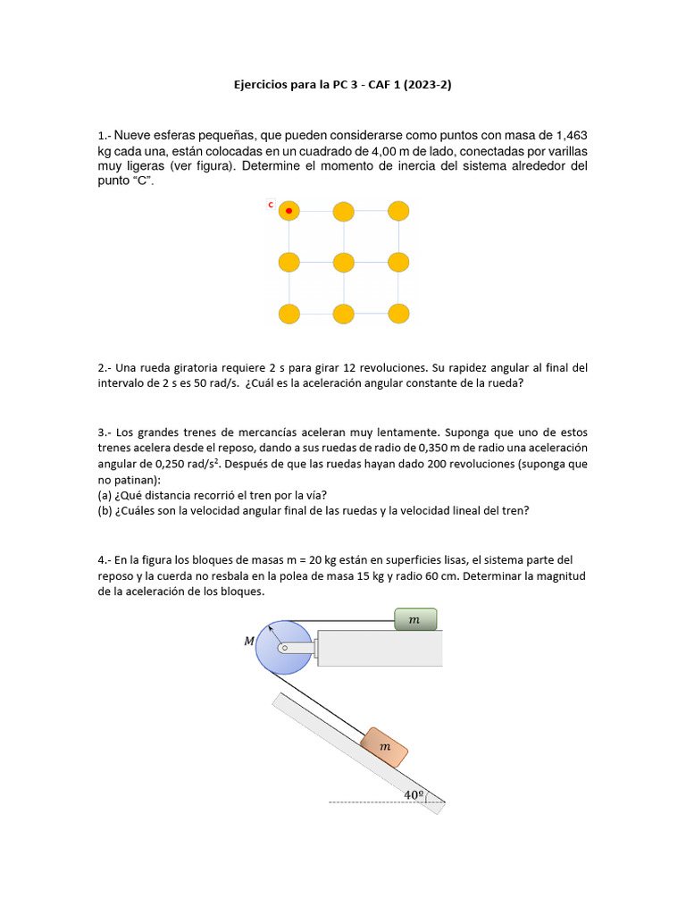 Ejercicios Para La PC 3 | PDF