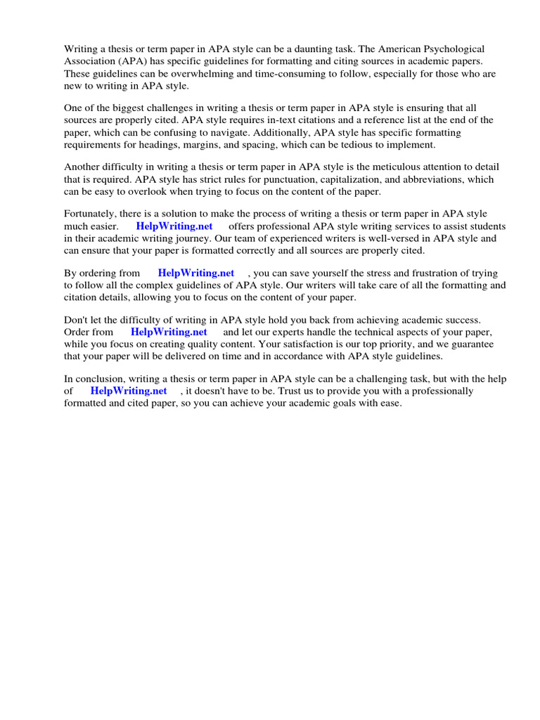 Apa Style Term Paper Format | PDF | Apa Style | Citation