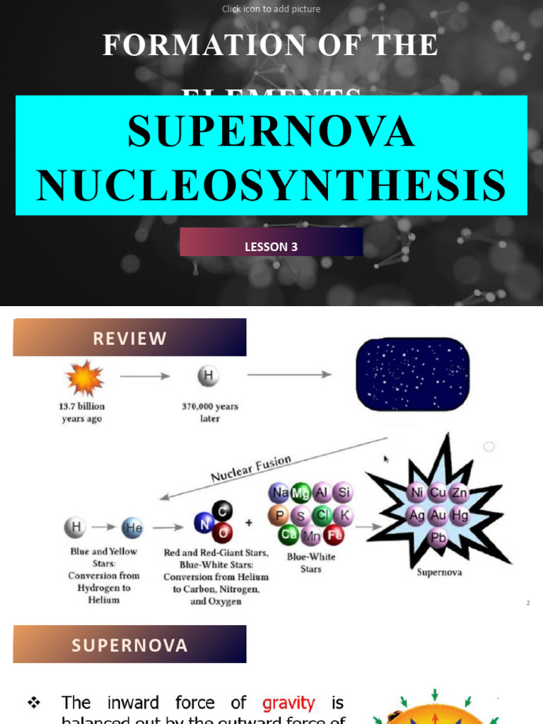 Supernova Nucleosynthesis Lesson | PDF