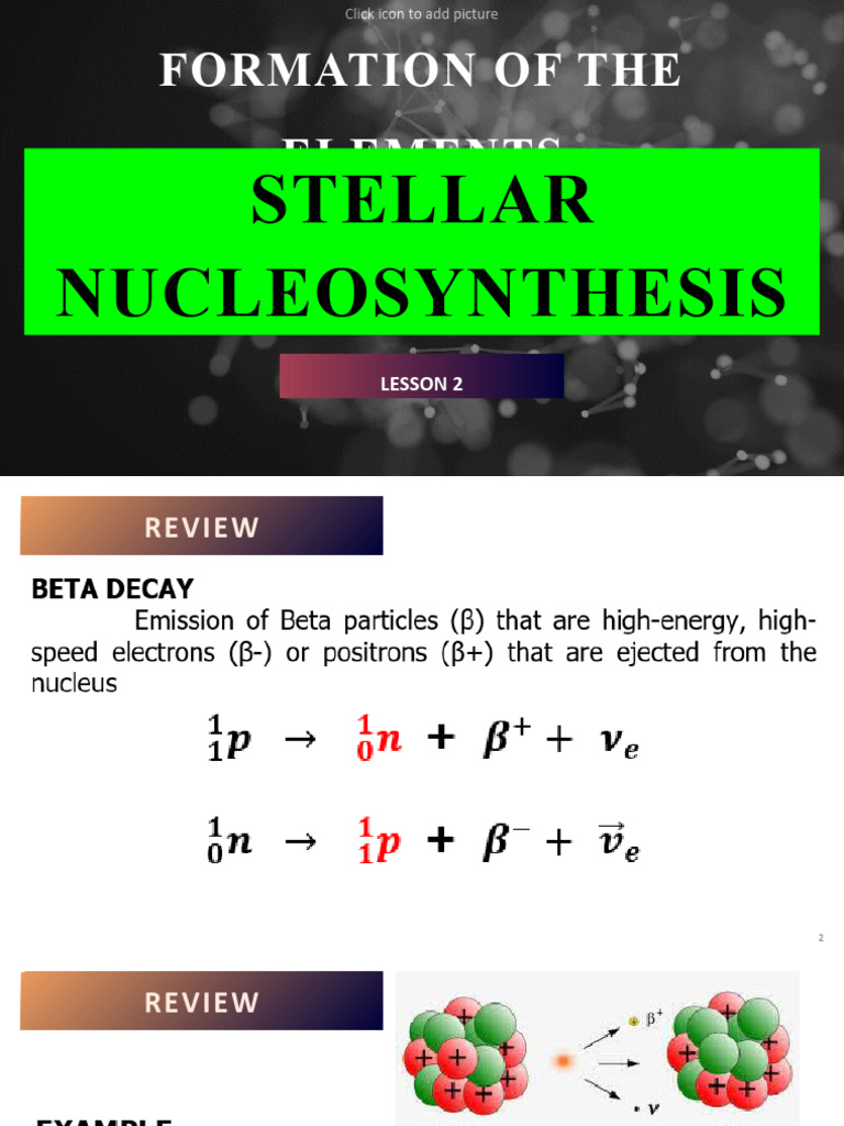 Lesson 2 Formation of Elements Stellar Nucleosynthesis | PDF | Stars ...