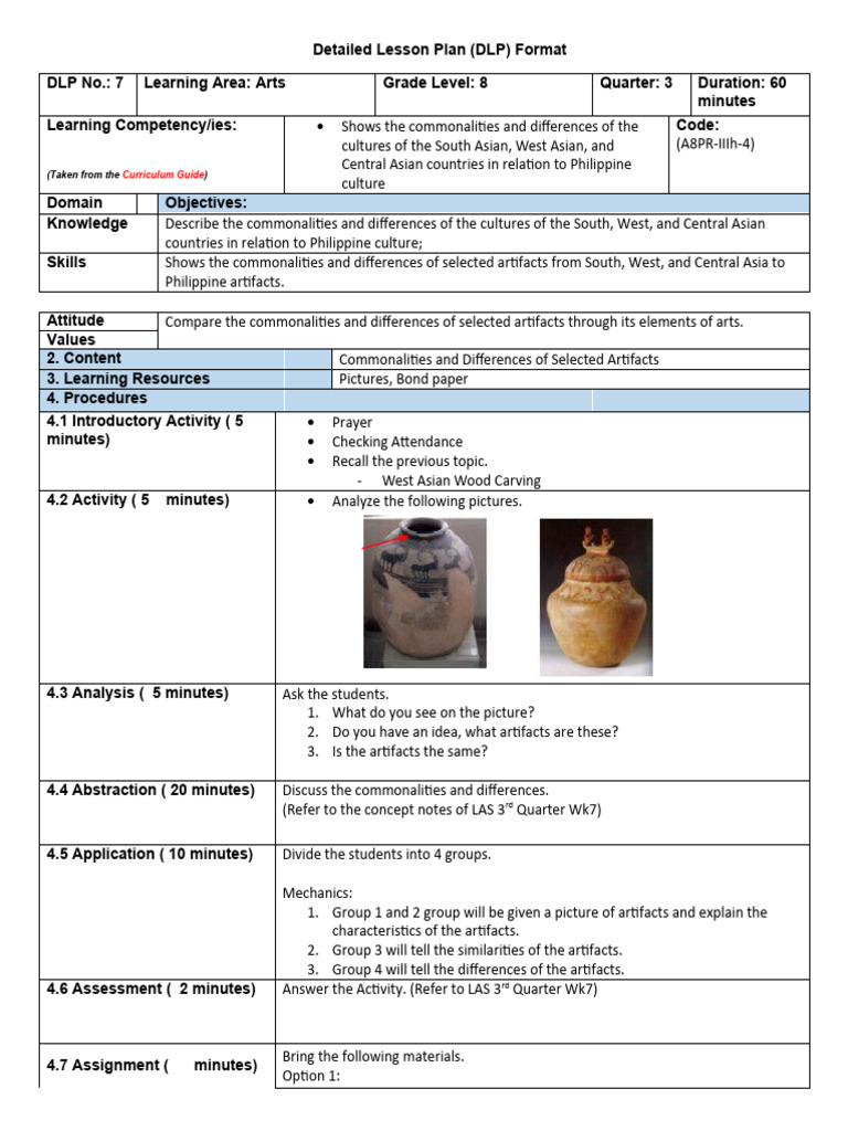 Iplan Arts 8-3rd Quarter - 7 | PDF | Cognition | Learning