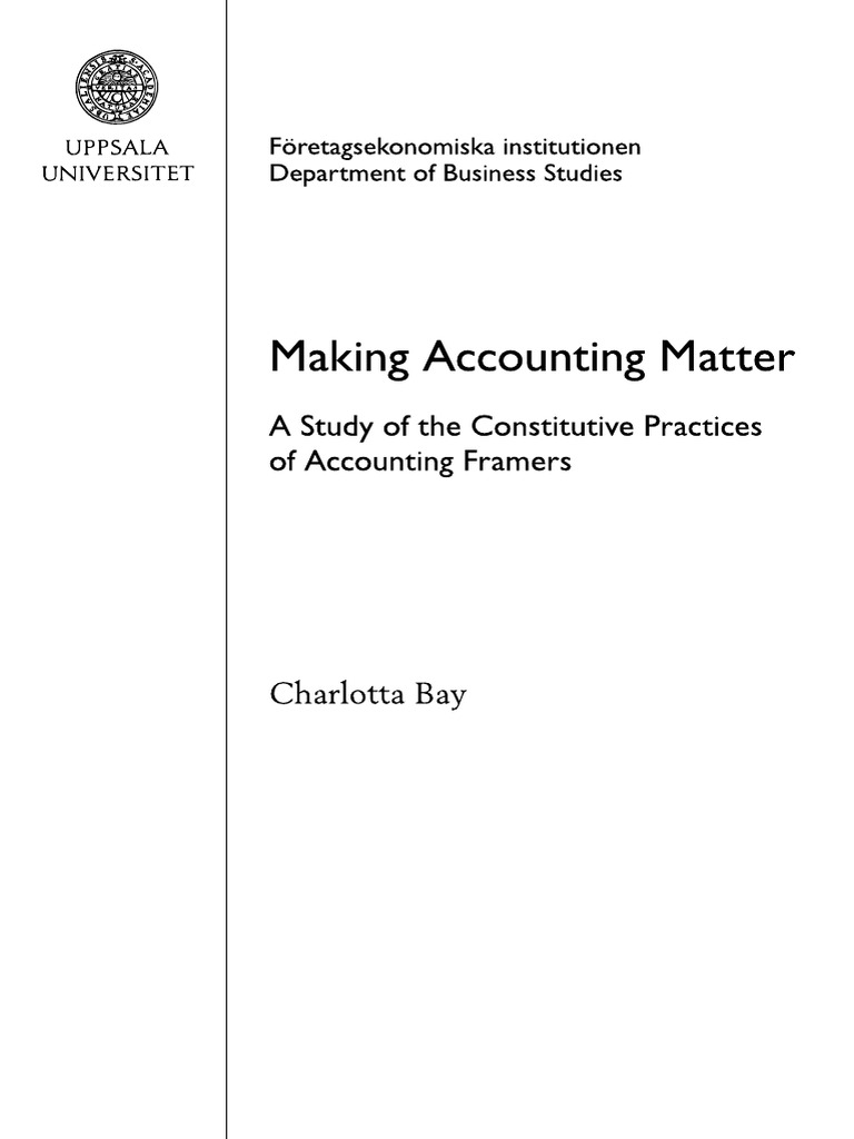 Making Accounting Matter | PDF | Methodology | Rationality