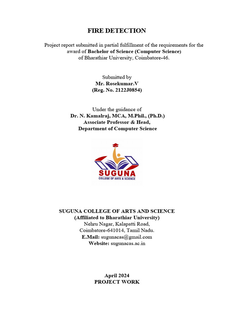 Fire Detection System Project Report | PDF | Software Testing | Databases