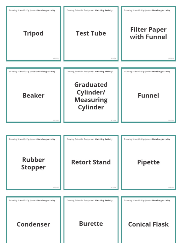 Drawing Scientific Equipment Matching Activity (Name of The Equipments ...