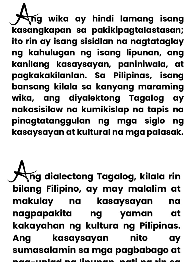 Ang Wika Ay Hindi Lamang Isang Kasangkapan Sa Pakikipagtalastasan Ito ...