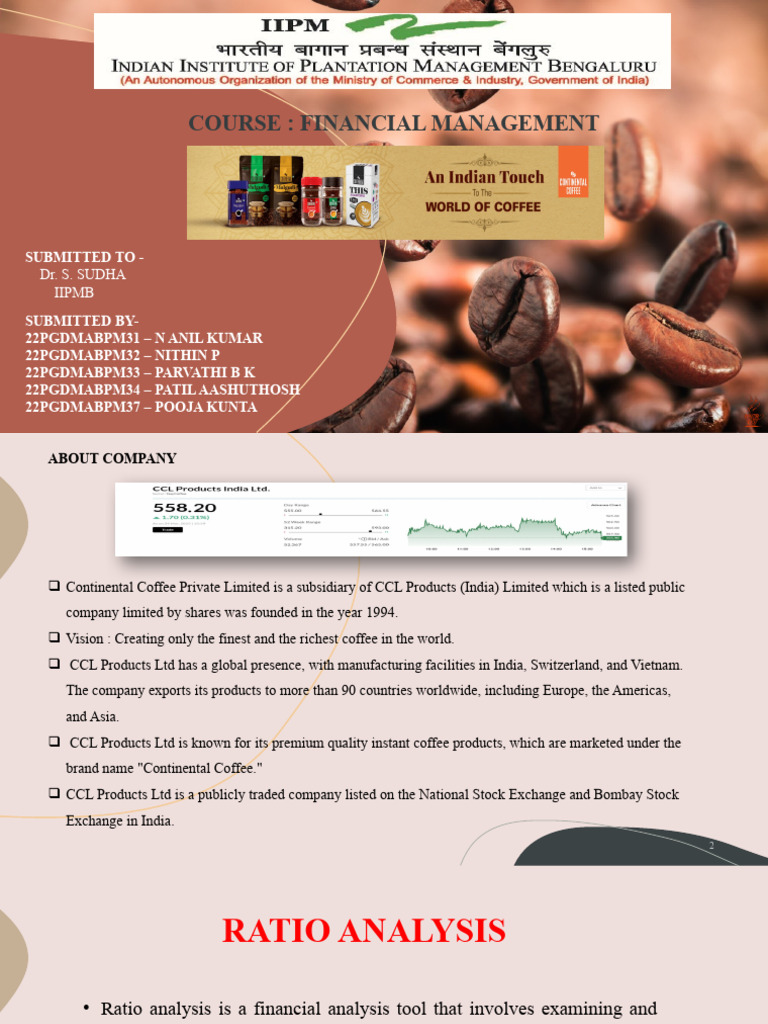 Financial Analysis of CCL Products Ltd | PDF | Revenue | Dividend
