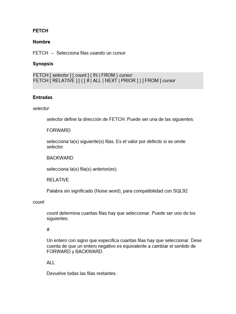 FETCH | PDF | Informática | Programación de computadoras