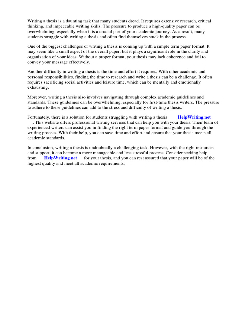 Simple Term Paper Format | PDF | Essays | Thesis