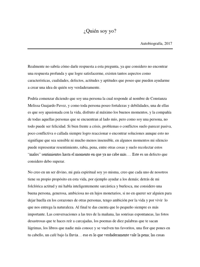 Quién soy yo.docx (1) | PDF | Amor | Conocimiento