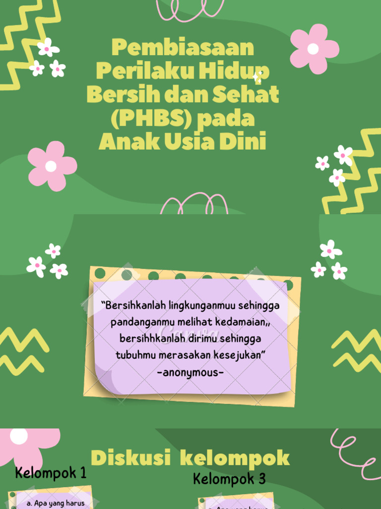 Pembiasaan Perilaku Hidup Bersih Dan Sehat (PHBS) Pada Anak Usia Dini ...