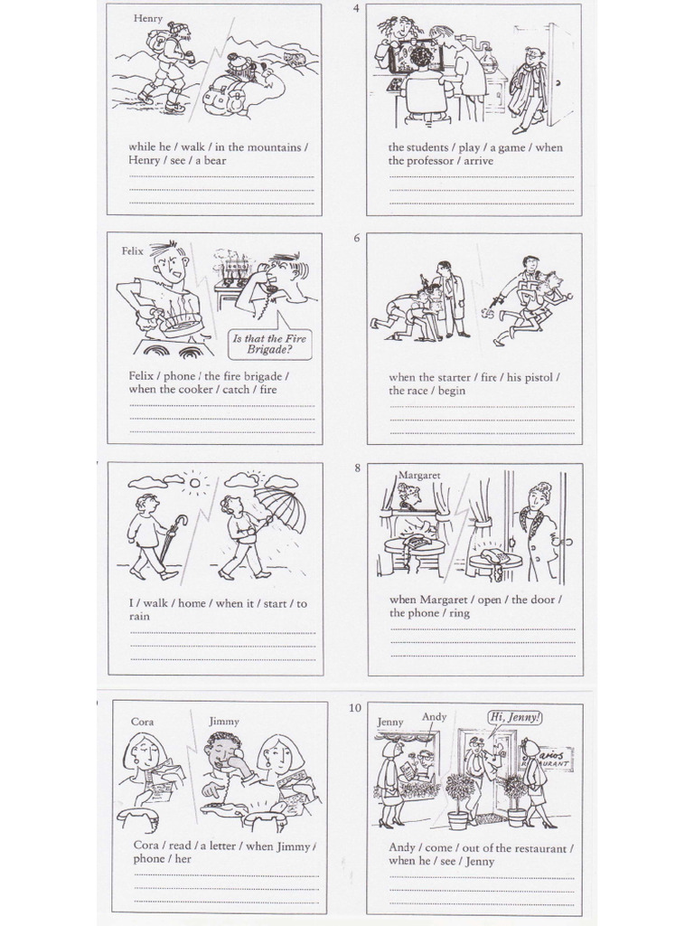 Past Simple-Past Cont - Pictures | PDF