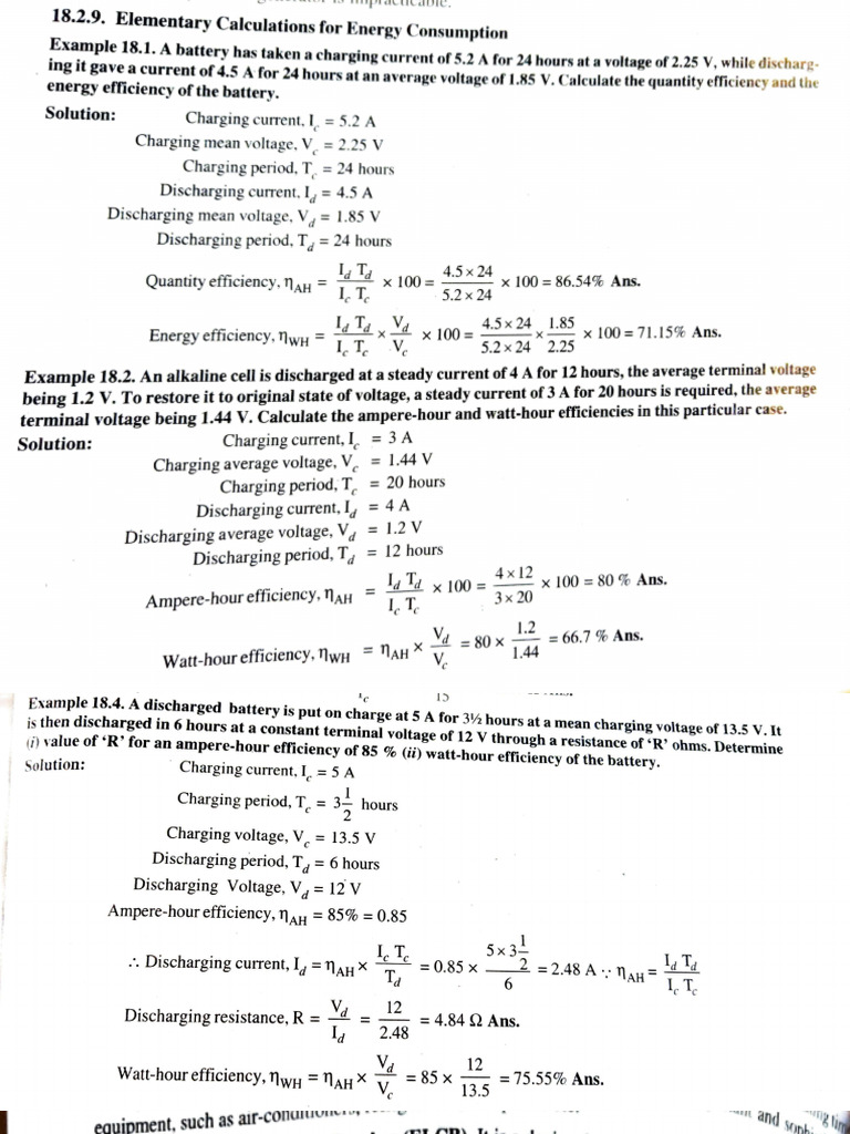 ELCB, Battery Numericals | PDF | Electronics | Electrical Engineering