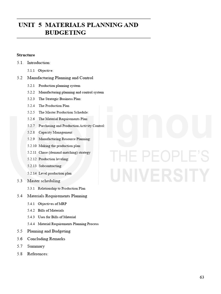 Materials Planning and Budgeting Guide | PDF | Inventory | Strategic Management