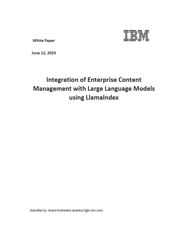White Paper - Integration of ECM With LLMs Using LlamaIndex | PDF ...